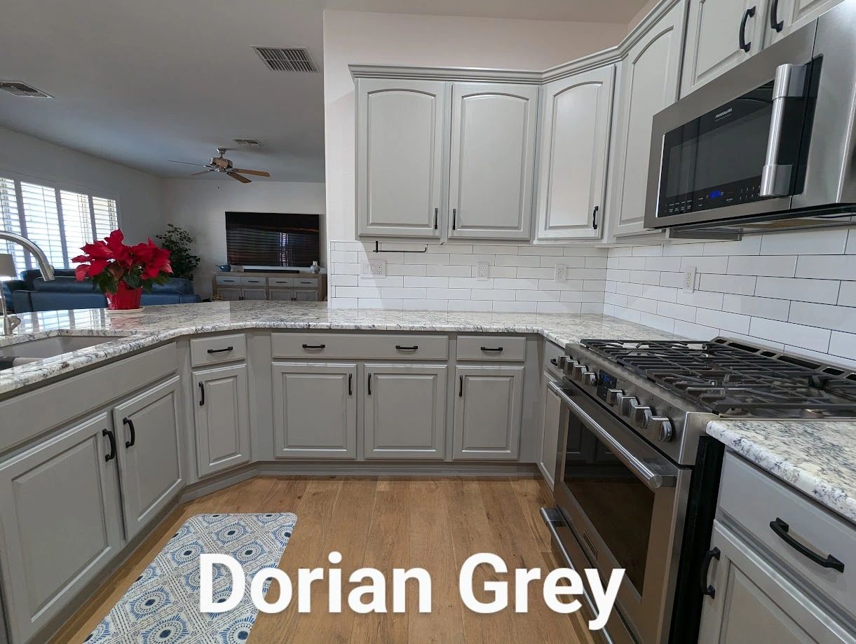 Dorian Grey by Sherwin Williams: Grey Kitchen Cabinets